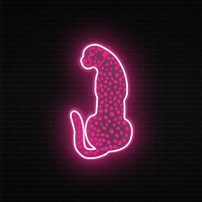 Cheetah Pink Neon Sign For Dorm Room - Light Up Your Dorm