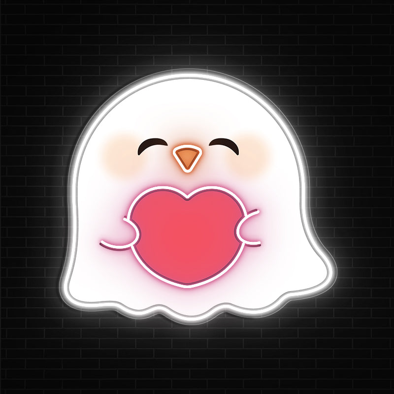 Cute Ghost Neon Sign Print