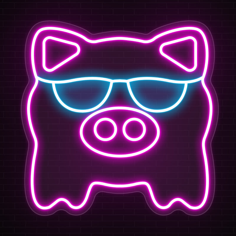 Cute Pig Anime Neon Sign
