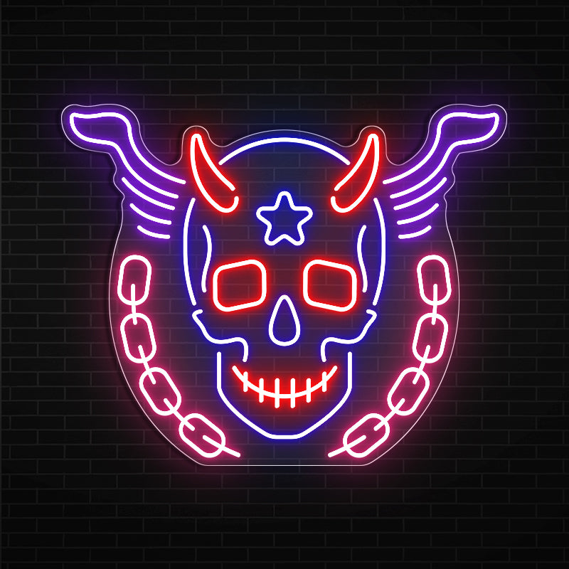 Devil Skeleton Neon Sign Art