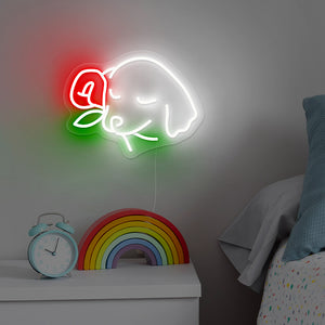 Flower Puppy Art Neon Sign For house - Sparkle Up Your Room
