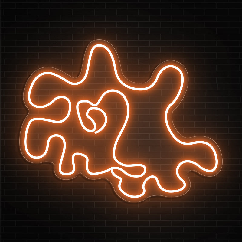 Neon Squiggle Light Sign For Man Cave
