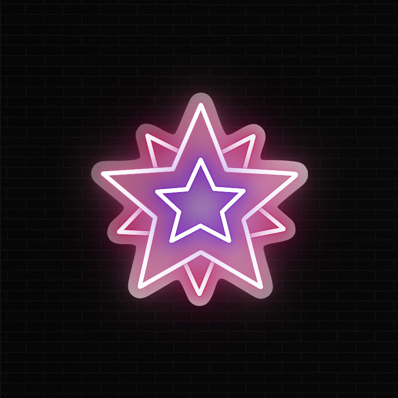 Neon Star Light Sign For Room - Glow Up Your College Life