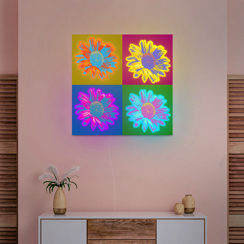 Pop Art Sunflowers Neon Sign For Wall Art