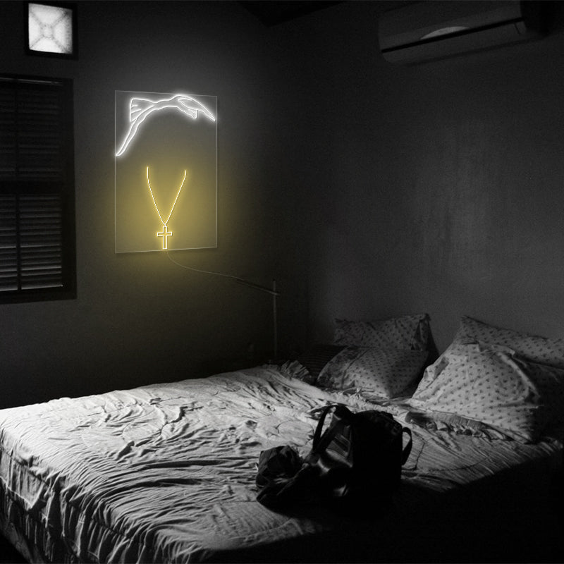 Tupac Artwork Cross Neon Sign