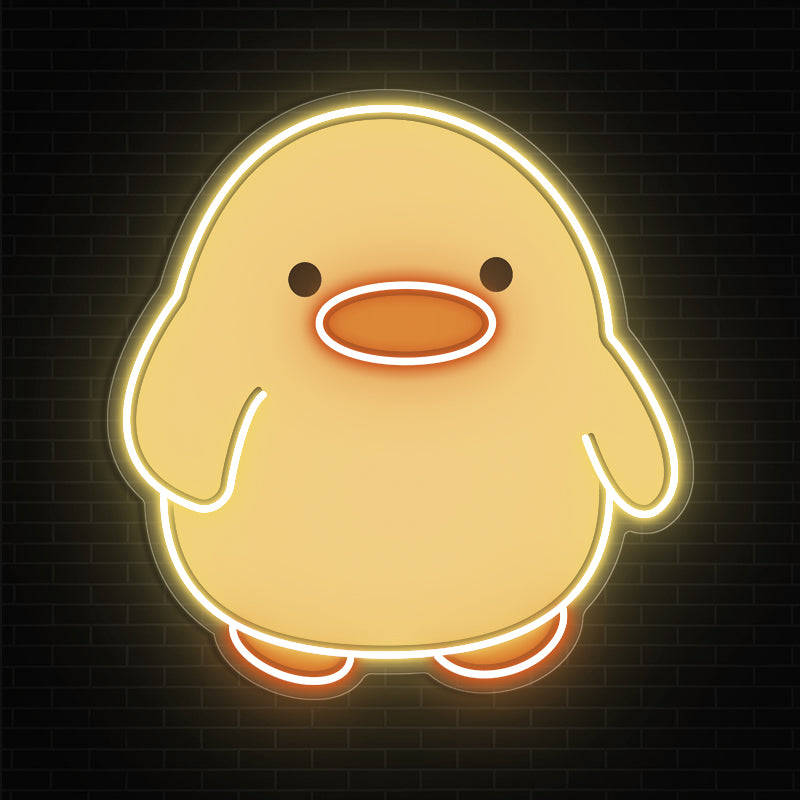 Yellow Duck Neon Sign Graffiti for Kids